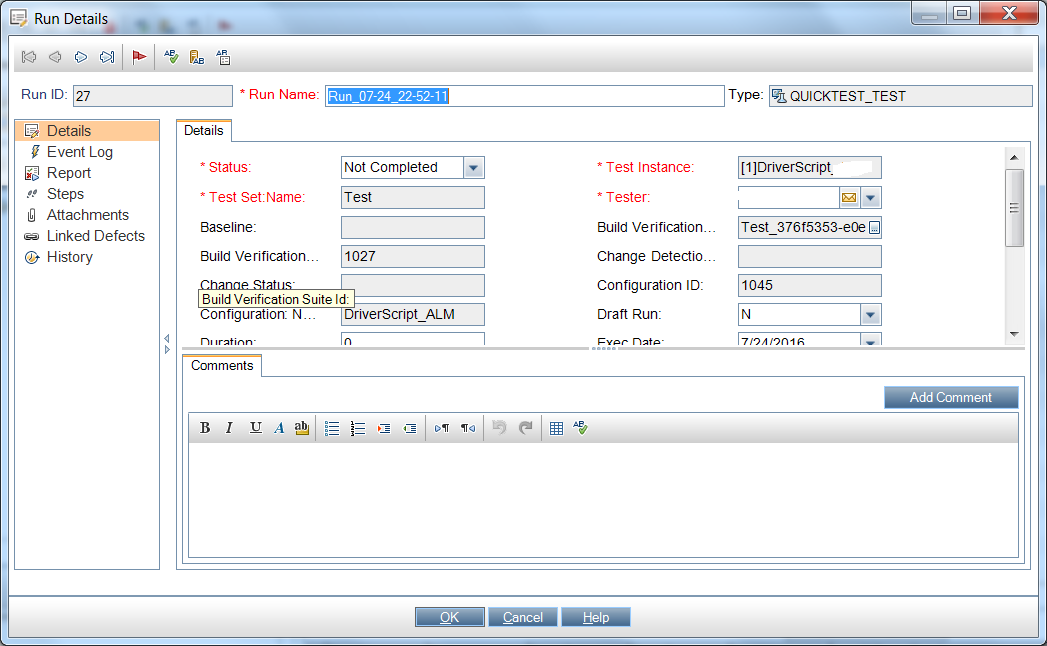 How to check previous run results in Test Lab in HP ALM/QC