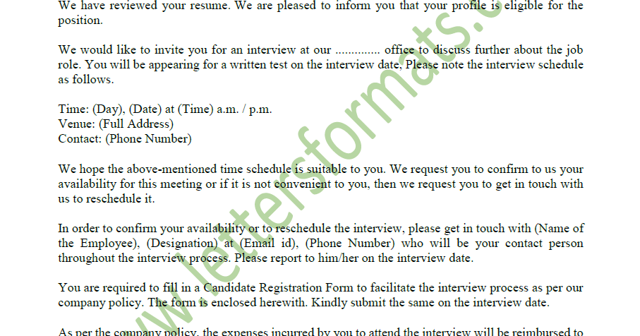 Interview Call Letter To Candidate From HR Department Sample interview-call-letter-to-candidate-from-hr-department-sample