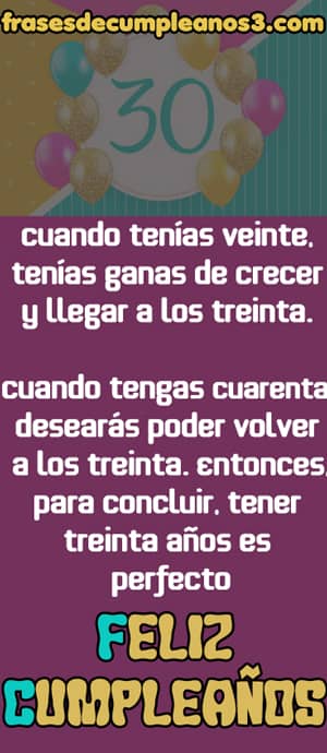 Las mejores Felicitaciones para 30 Cumpleaños