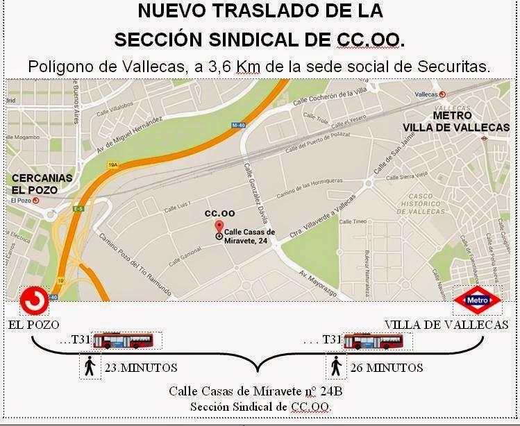 SECURRITOS CC.OO. MADRID: TRASLADO DE LA SECCIÓN SINDICAL DE CC.OO. SECURRITOS CC.OO. MADRID: TRASLADO DE LA SECCIÓN SINDICAL DE CC.OO.