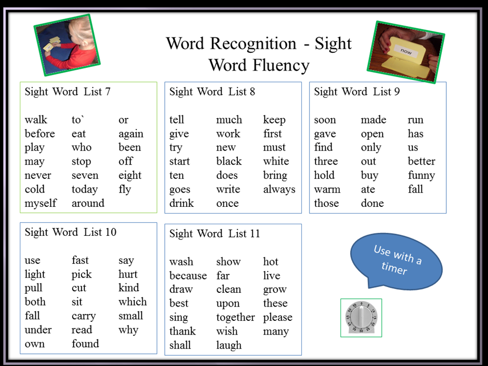 Reading2success: One Minute Sight Word Practice