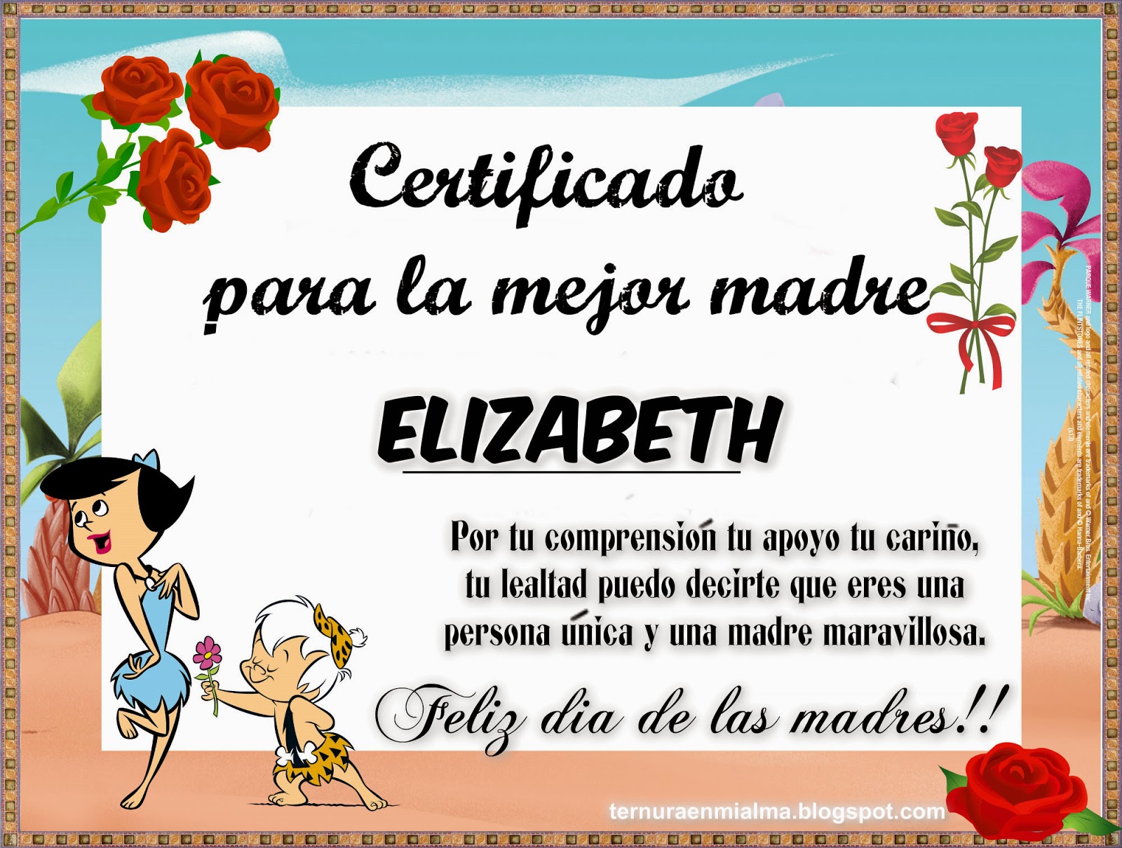 Un Pedacito de mi Corazón para Ti ♥: CERTIFICADO PARA EL DIA DE LA MADRE