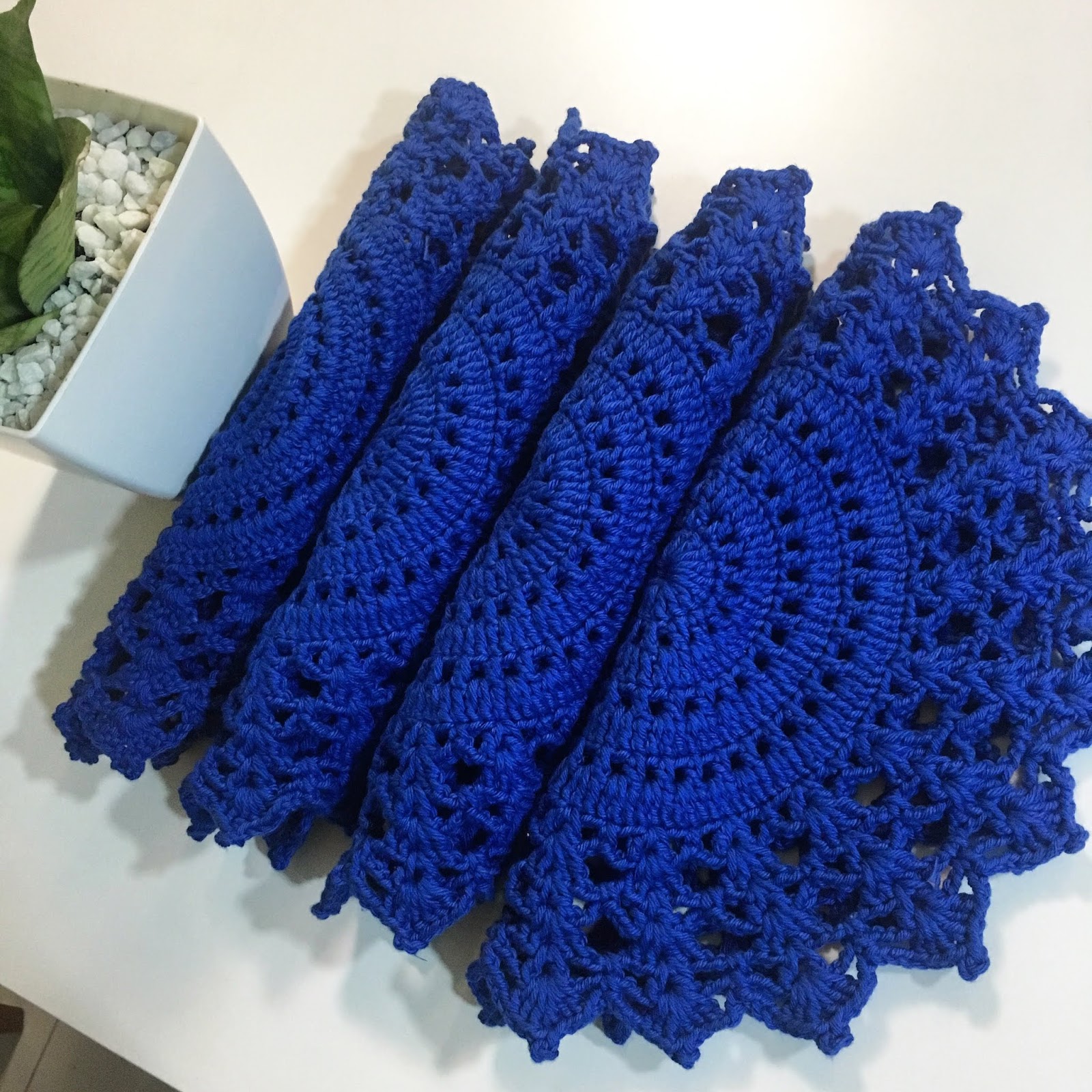 Ponteando: Sousplat de crochê com gráfico - Modelo simples e rápido