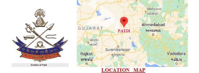 Patdi princely state court fee / revenue stamp