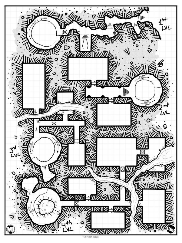 msjx: map: a small three level Dungeon