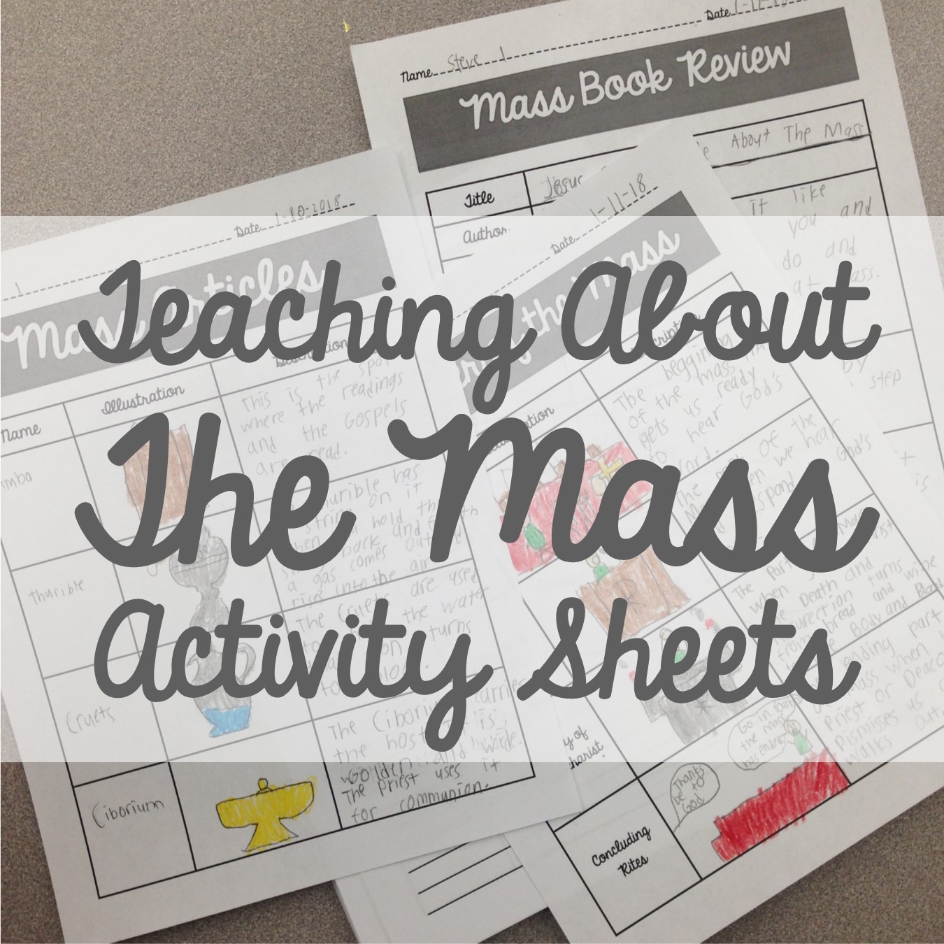 Look to Him and be Radiant: Teaching about the Mass Activity Sheets