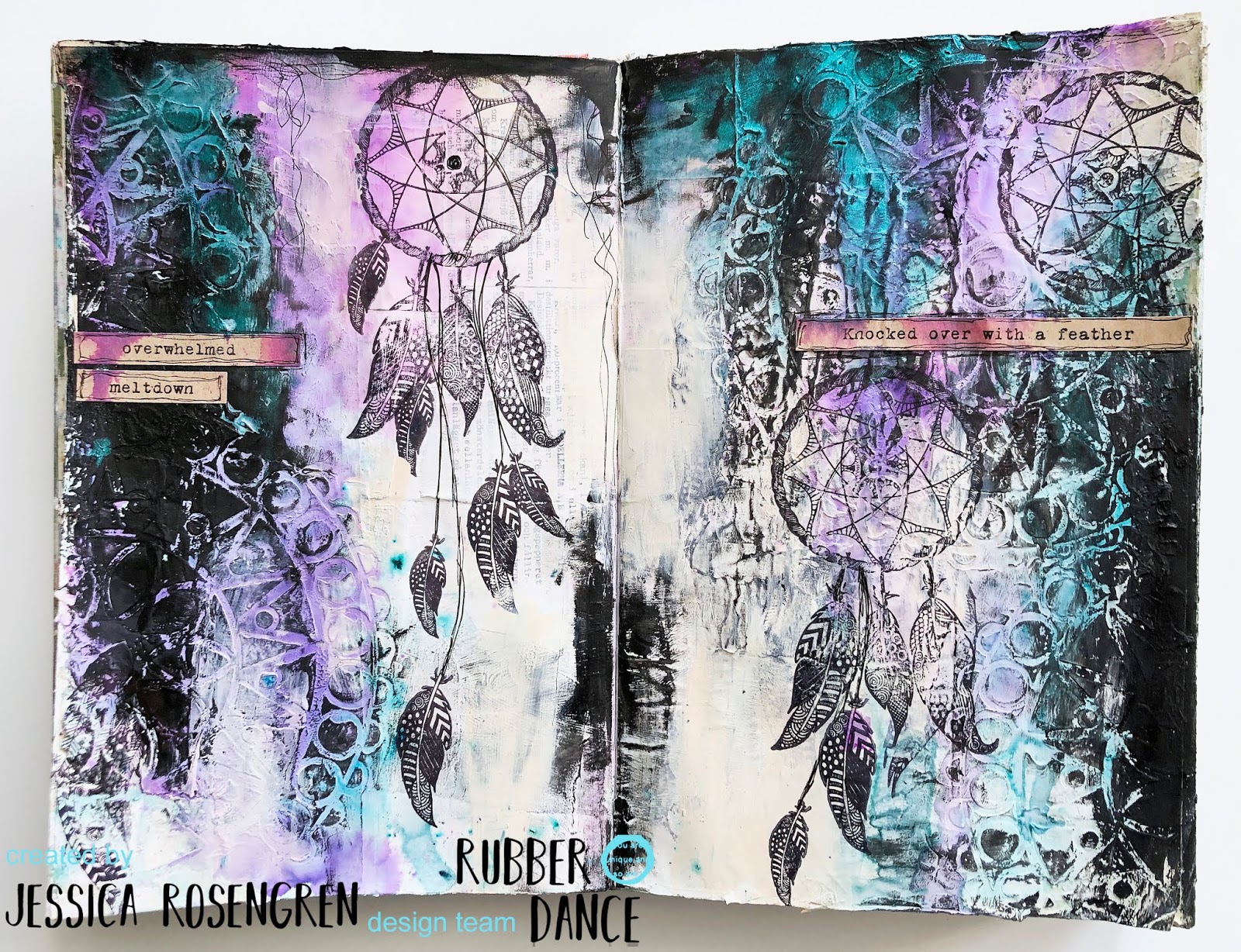 Dreamcatcher - art journal page by Jessica Rosengren