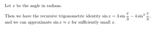 The Java Mathematician Recursive Sine Approximation