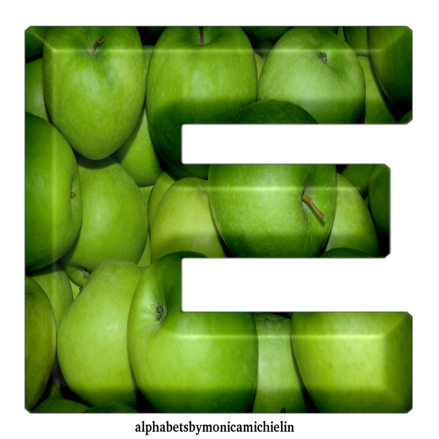 M. Michielin Alphabets: GREEN APPLE FRUIT ALPHABET, ALFABETO DE FRUTA ...
