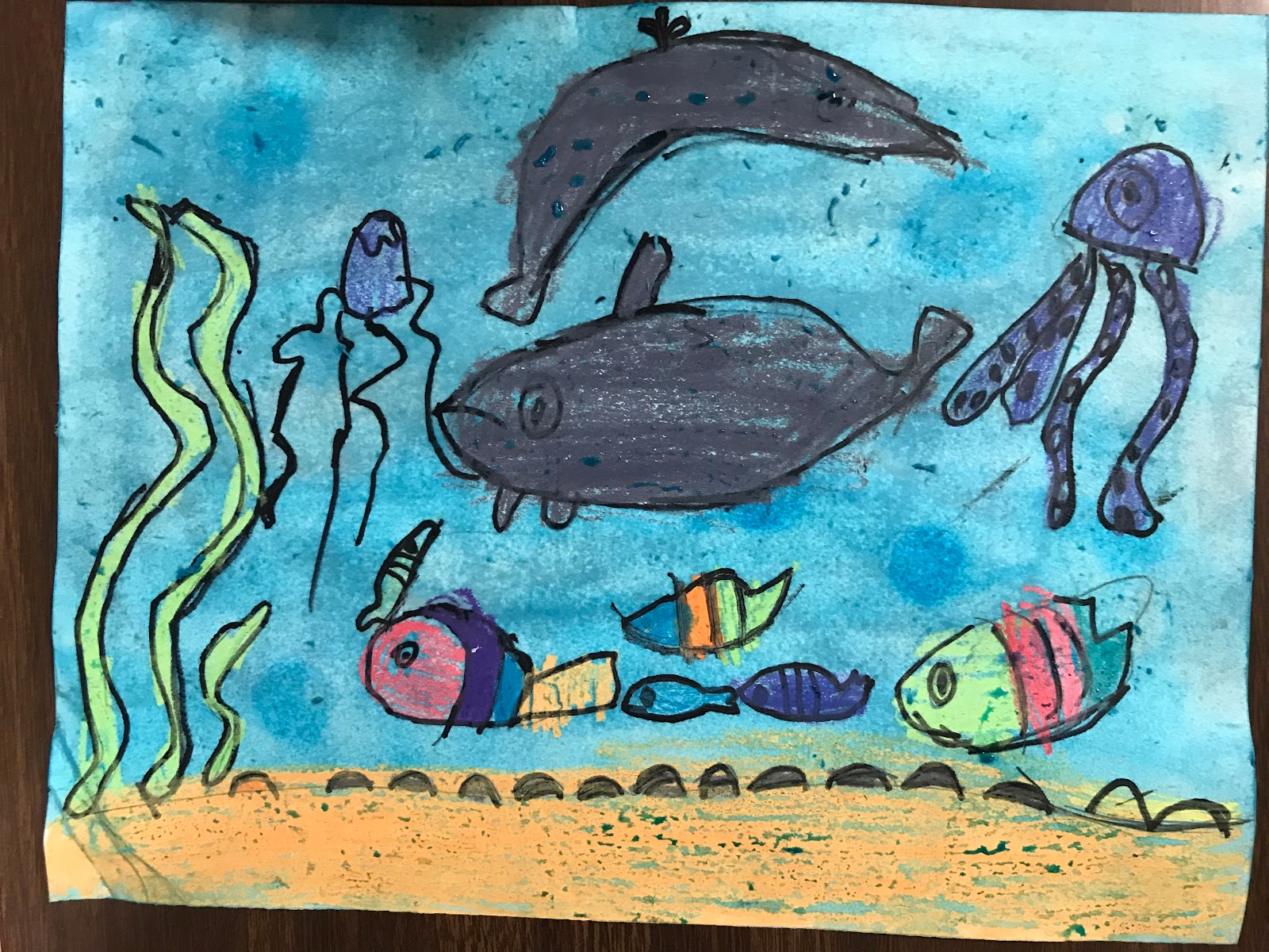 Elements of the Art Room: 1st grade ocean scenes