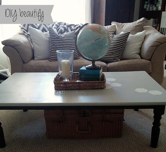 Honeycomb Pattern Table Makeover - DIY Beautify - Creating Beauty at Home