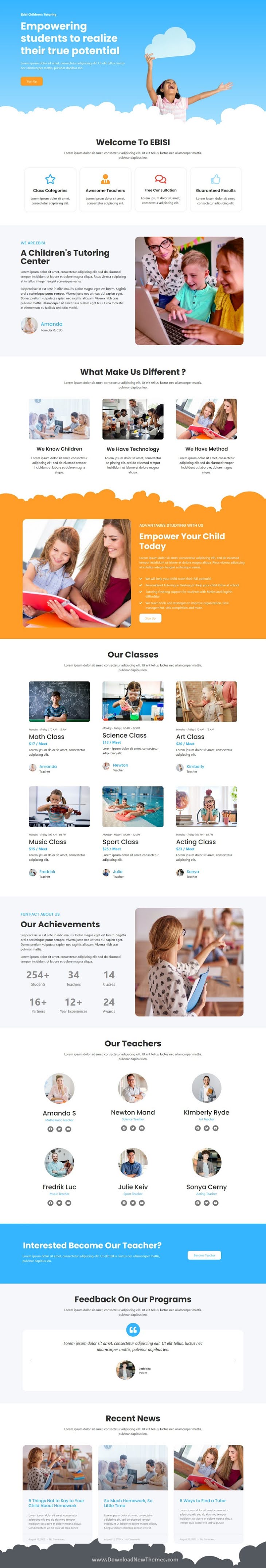 Ebisi - Children Tutoring Template Kit - Download New Themes