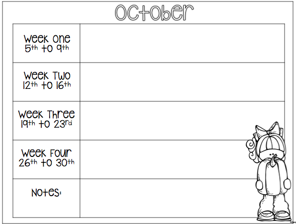 1st Grade Hip Hip Hooray!: Editable October Calendars for YOU!