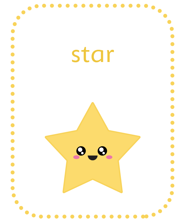 Shapes Flashcards for Kids- Star