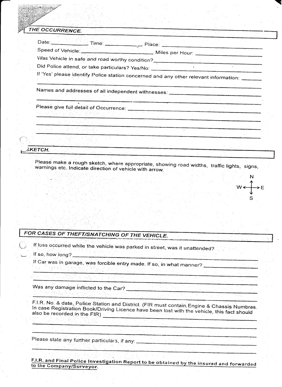 Classic Auto Zone: Askari Insurance Motor Claim Form