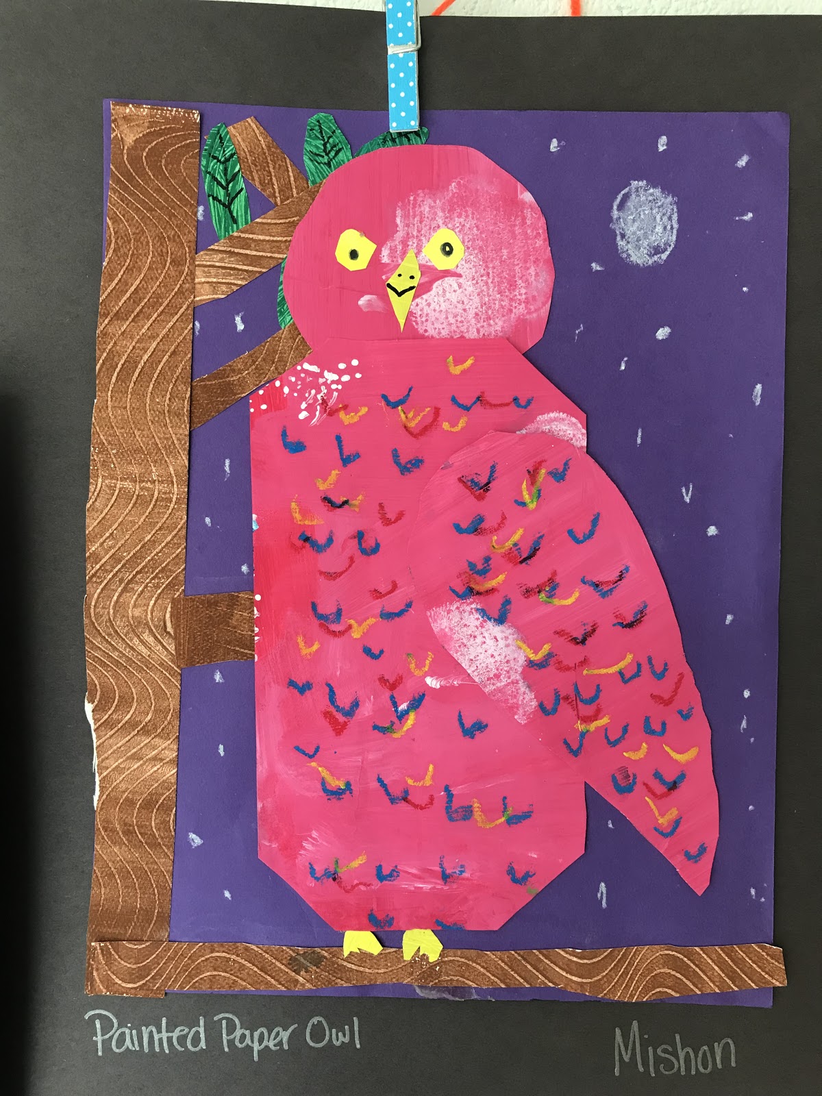 Elements of the Art Room: 2nd Grade Painted Paper Owls
