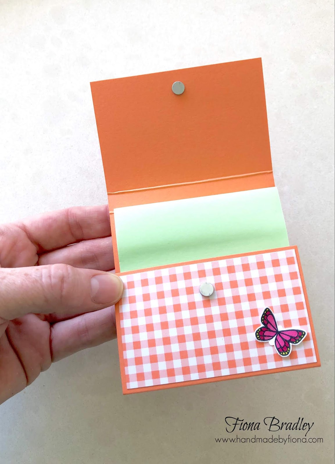 Sticky Note Holders with Butterflies - Handmade by Fiona