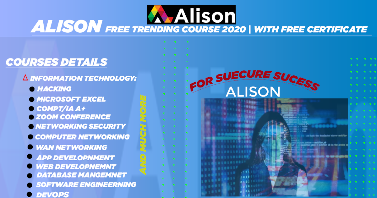 Alison Free Trending Course 2020 | With Free Certificate - Instructor Munir