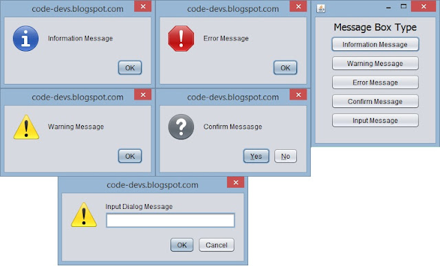 Message Box Type Demonstration - code4dev
