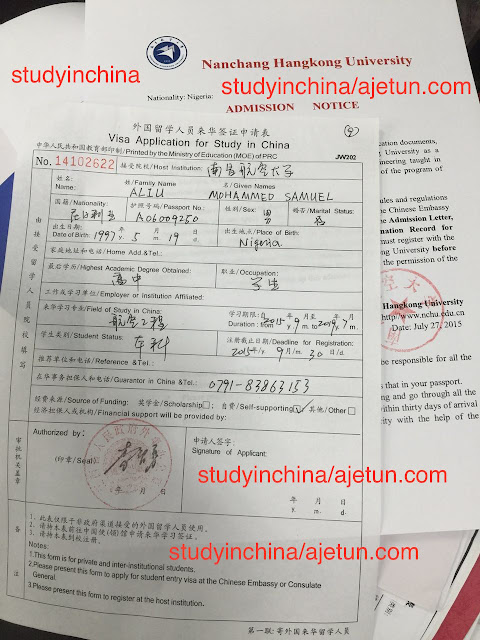 Study In China: Study in China: Congrats to our applicant from Nigeria ...