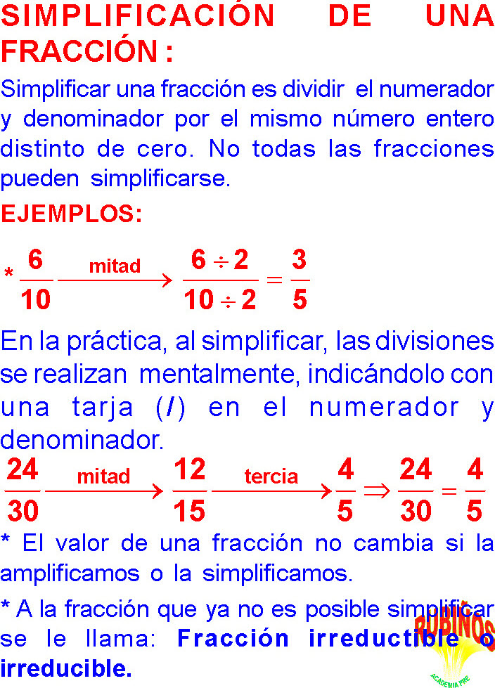 SIMPLIFICACION DE FRACCIONES EJERCICIOS RESUELTOS