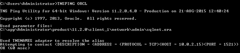 Discover BI: [Solved] Oracle TNSPING Resolve Name Error (TNS-03505)