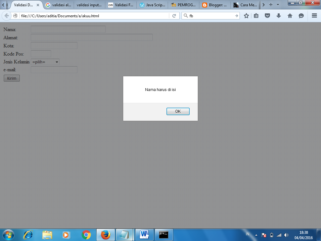 Membuat validasi form menggunakan message box dengan JQuery - NYOK NGODING Membuat validasi form menggunakan message box dengan JQuery - NYOK NGODING