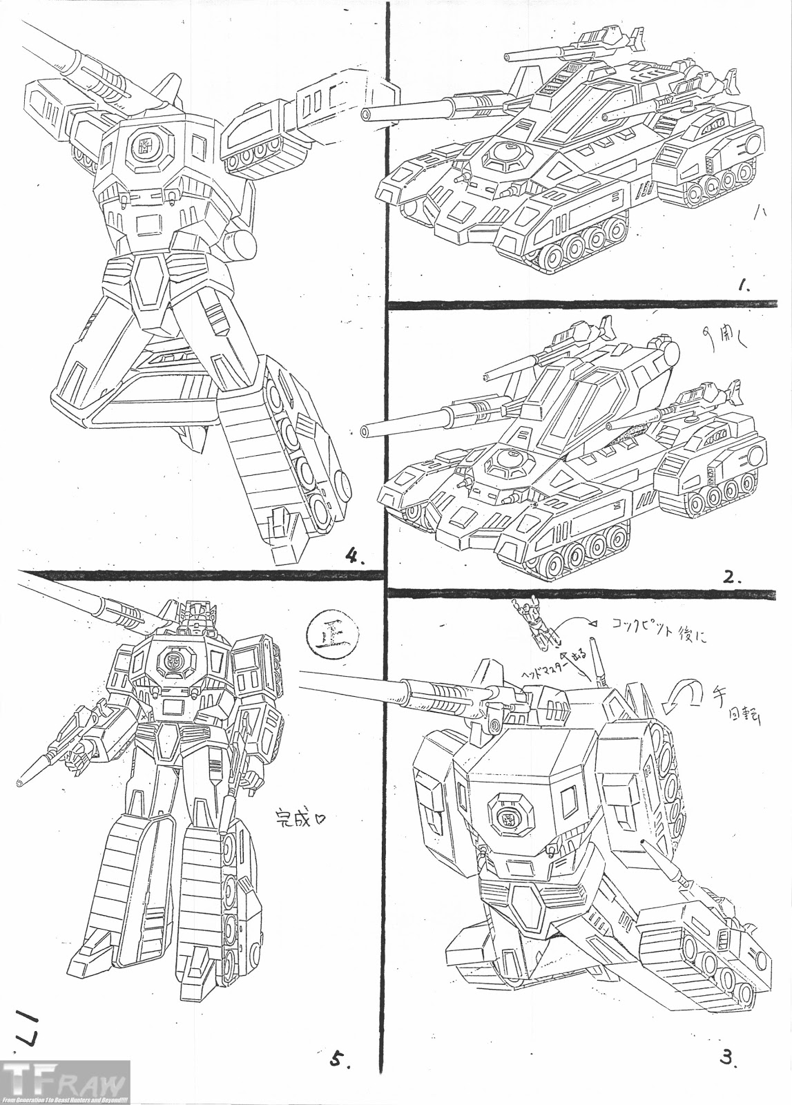 Transformers Headmasters Model Sheets