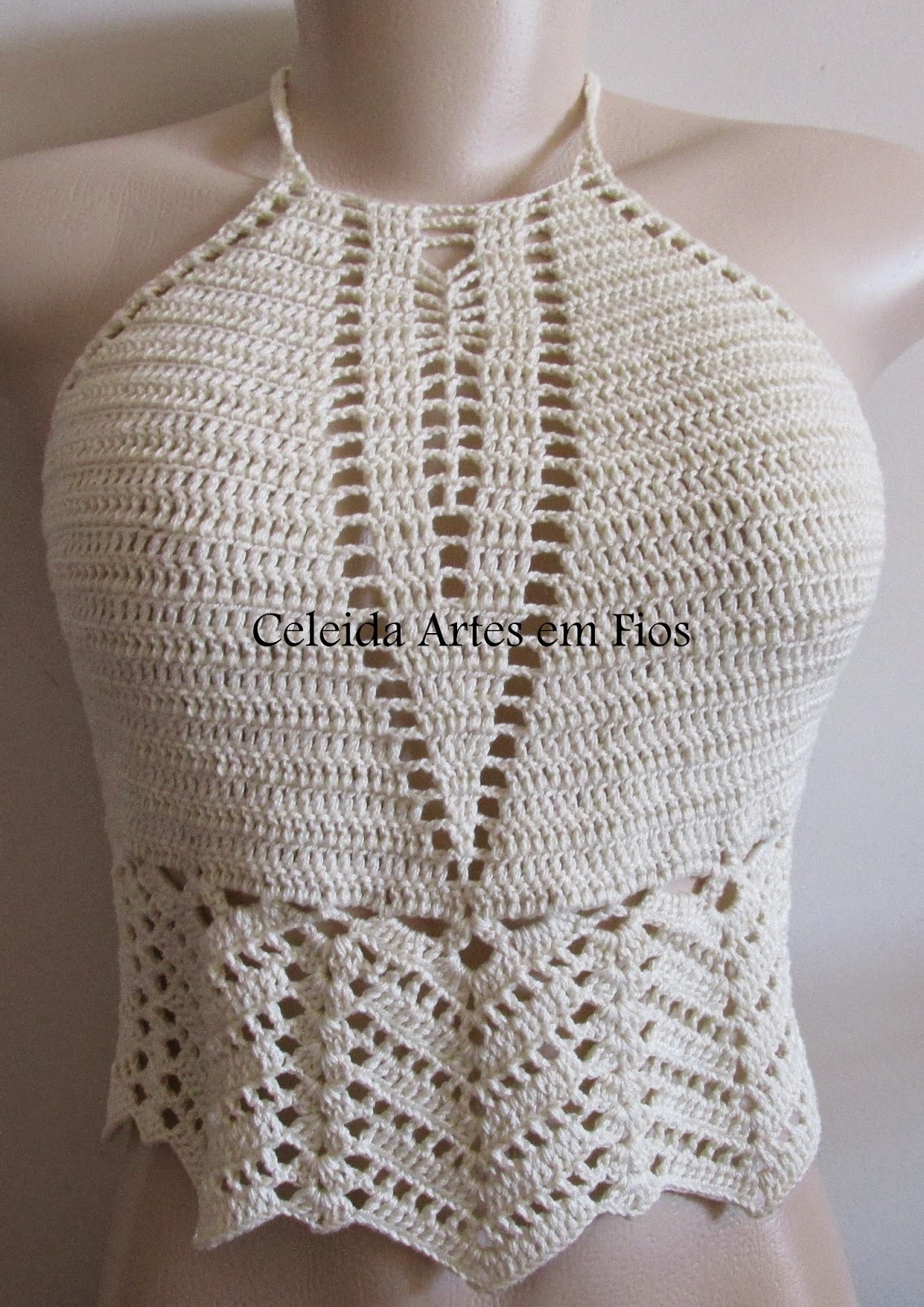 Celeida Ribeiro: Cropped de crochê!