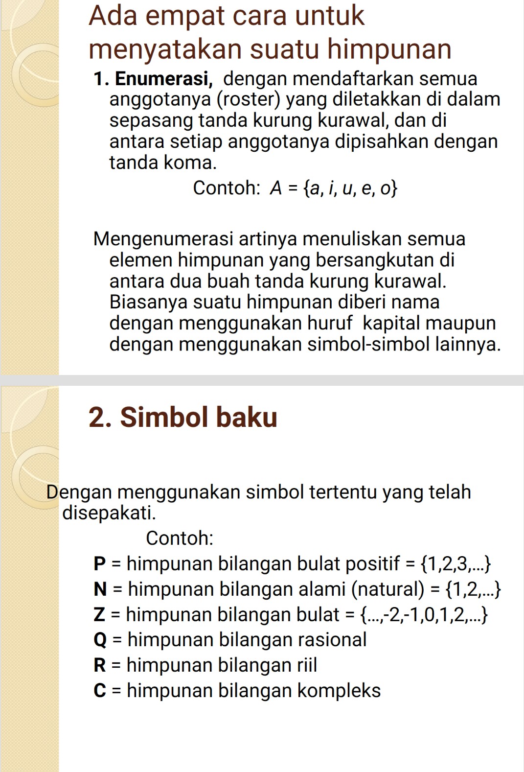 Matematika Diskrit: Teori Himpunan Matematika Diskrit