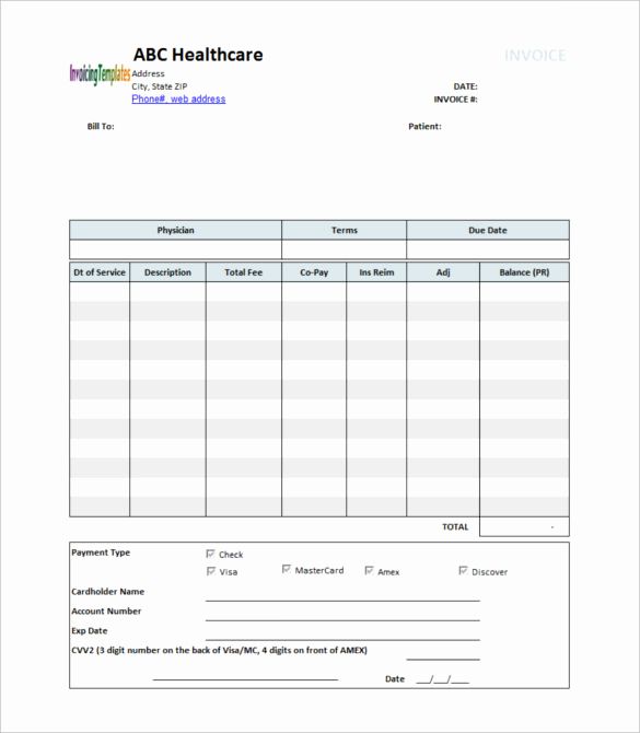 Sample Medical Bill Receipt Format - Invoice Template
