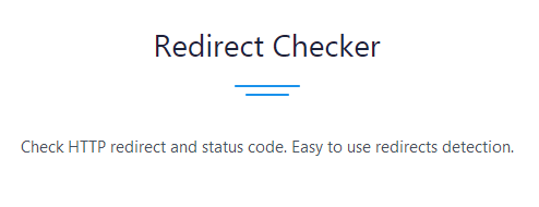 Redirect Checker: Check HTTP Redirect and Status Code