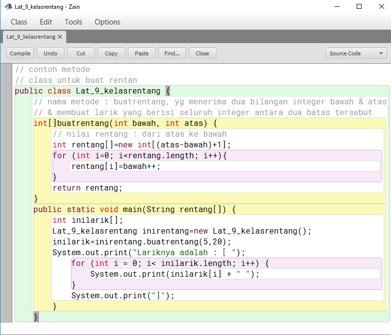 Java Script: Membuat Coding Kelas Rentang Menggunakan BlueJ