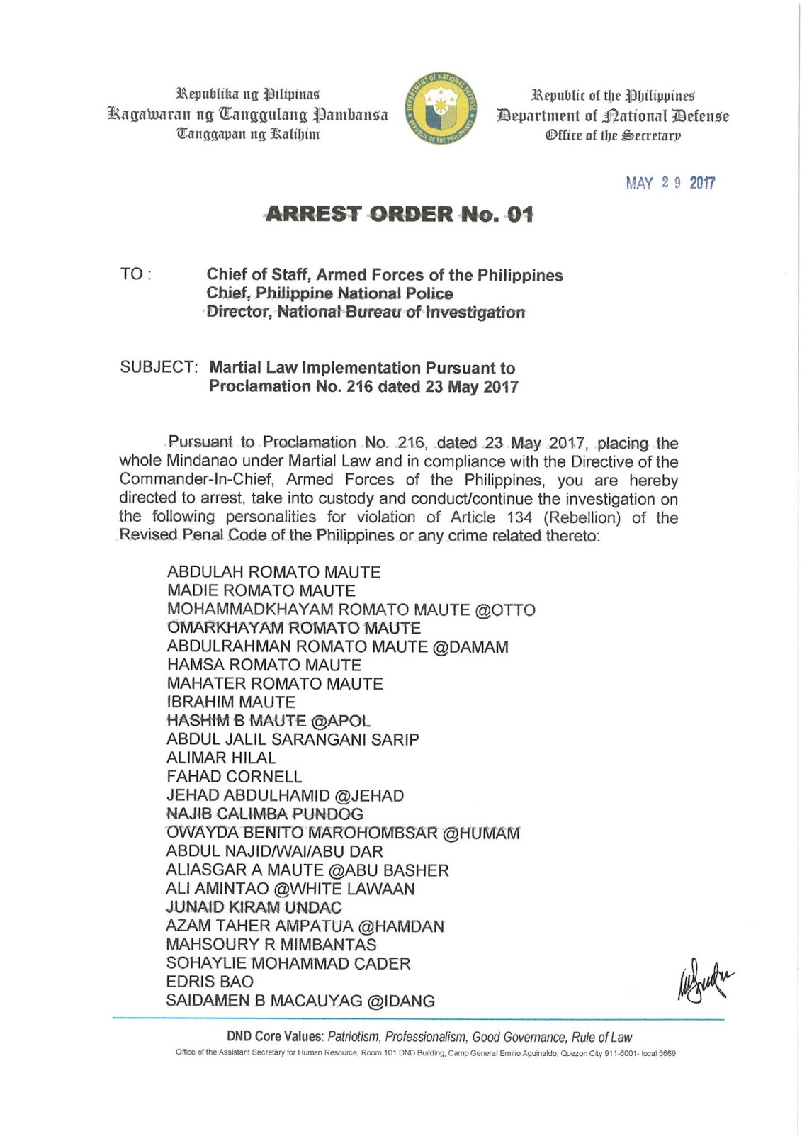 sagisag ng tanggulang pambansa - philippin news collections