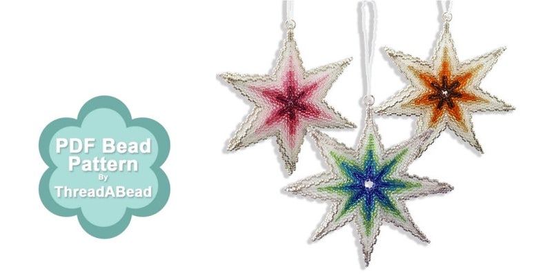 8 Beaded Star Tutorials and Patterns by ThreadaBead / The Beading Gem