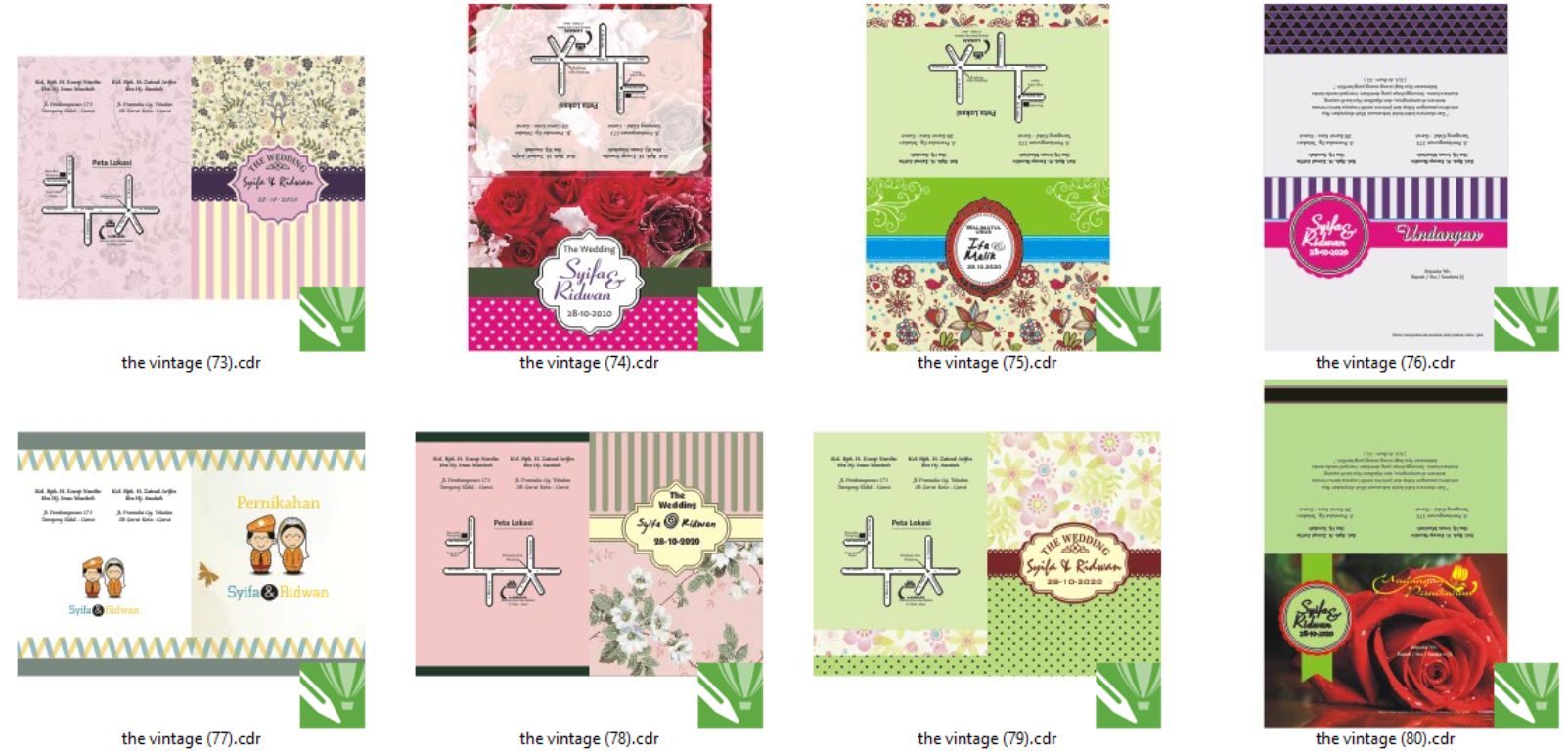 Free 100 Desain Undangan Pernikahan VINTAGE Format CorelDraw ...