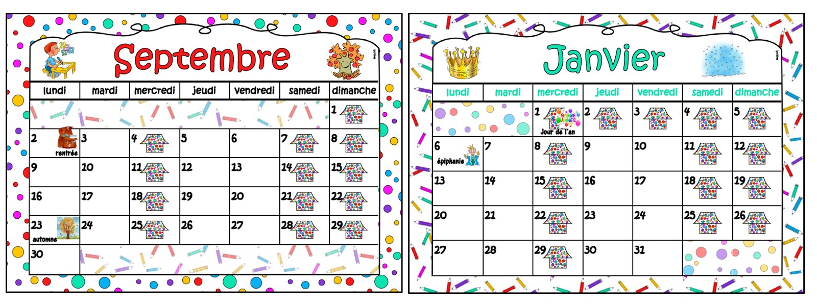 IPOTÂME ....TÂME: 7 modèles de Calendriers pour la classe 2019/2020 3 ...