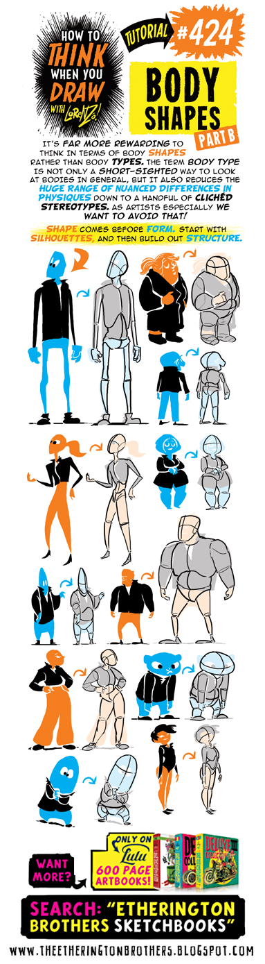 The Etherington Brothers: BRAND NEW TUTORIAL! How to THINK when you draw BODY SHAPES!
