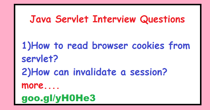 Learnprograming byluckysir: TOP 20 Servlet Interview Questions And Answers