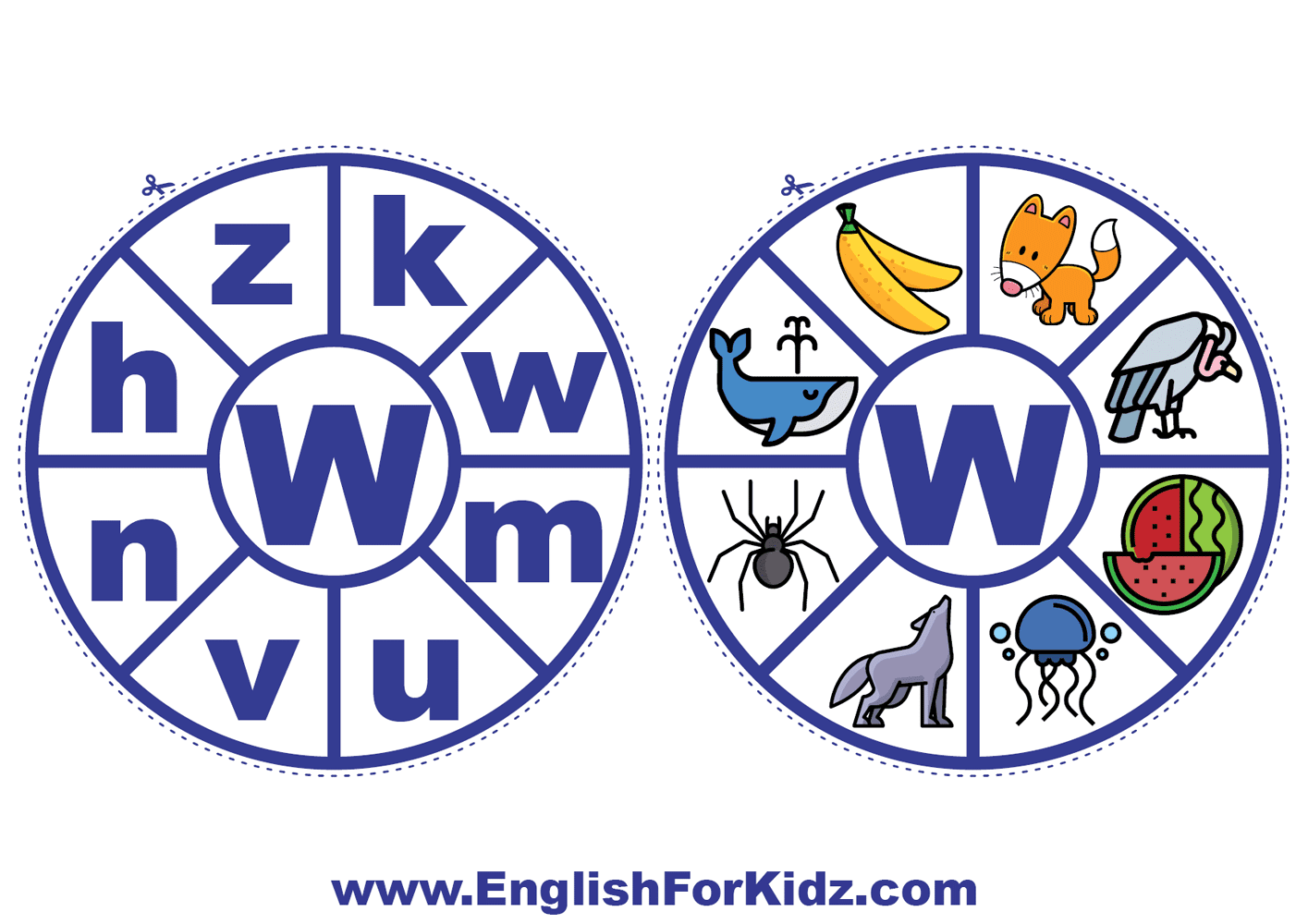 Letter W Worksheets, Flash Cards, Coloring Pages