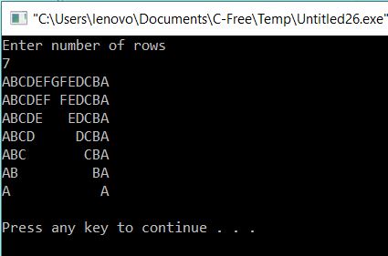 All C Programs: Alphabetical Pattern Programs in C