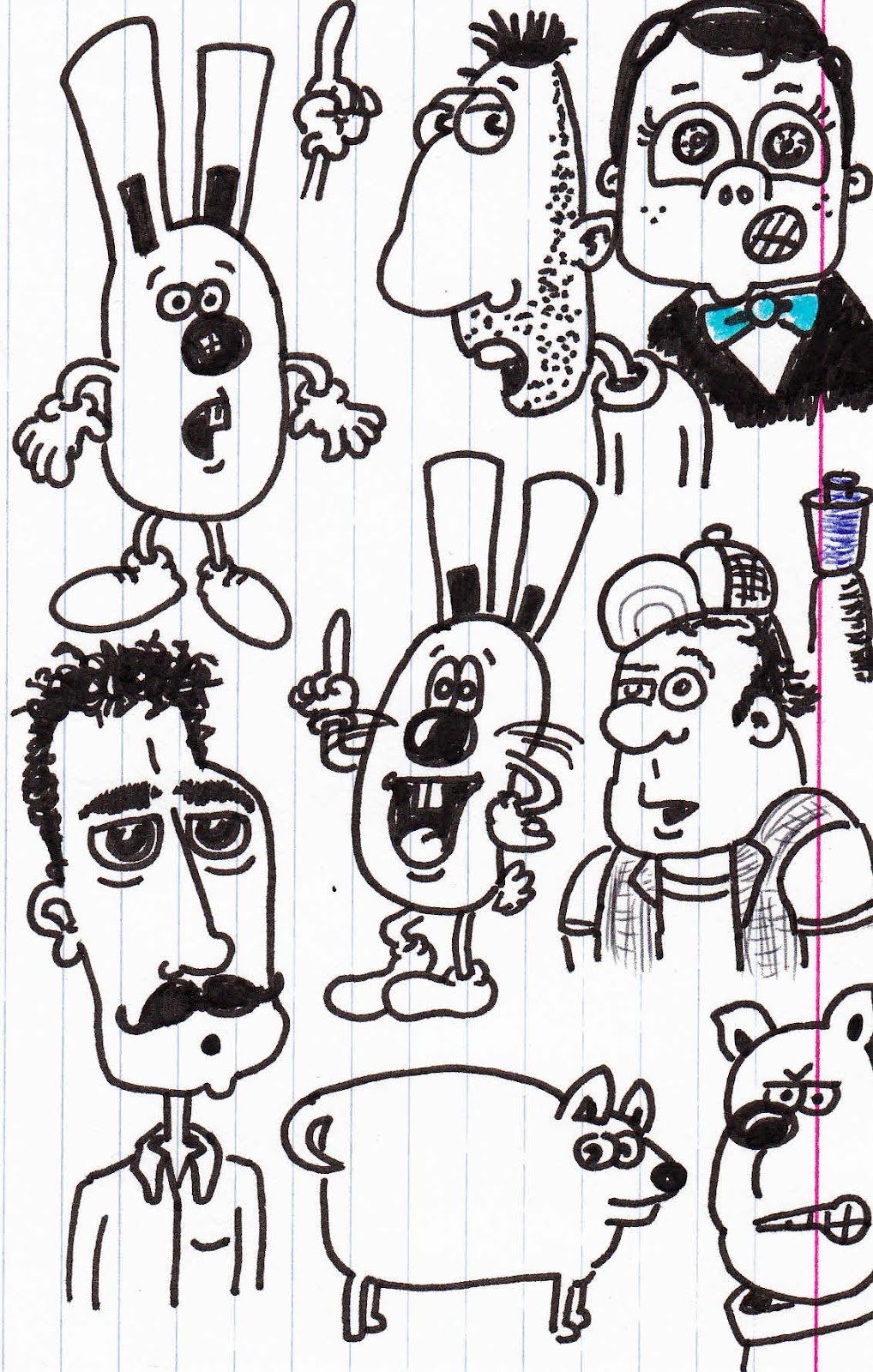 Daleagogo: some dumbass note card doodles