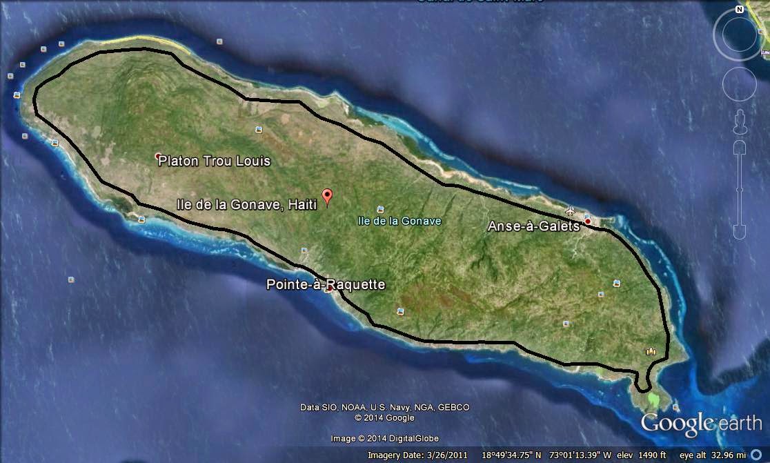 Potential map of rail line for Gonave