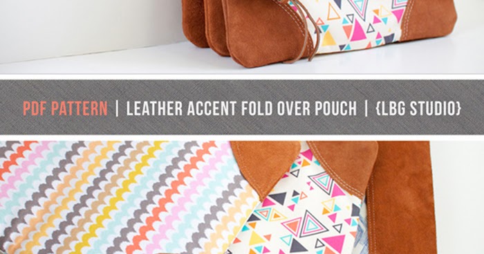 leather accent fold over pouch. . . / LBG STUDIO