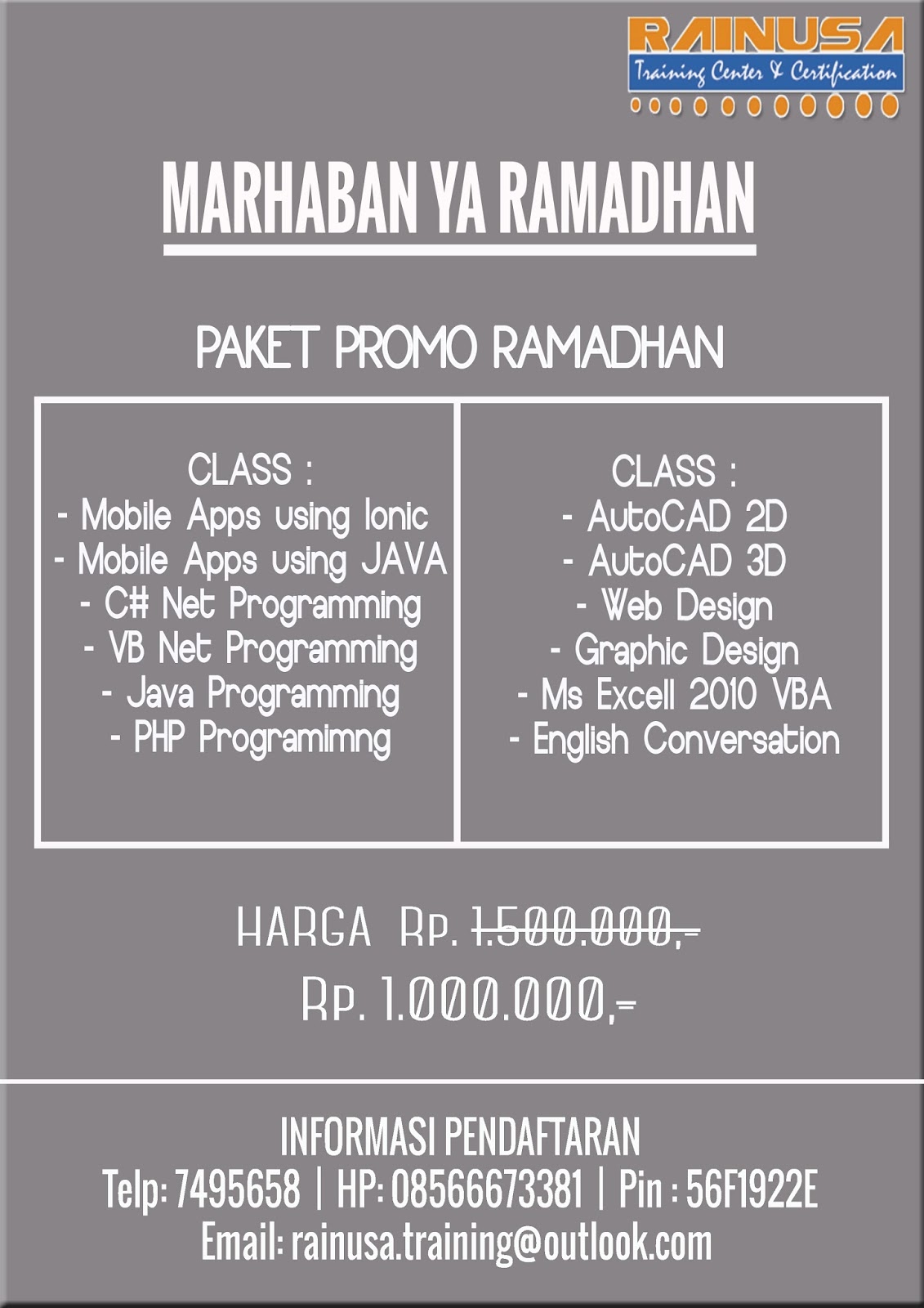 0812 7012 660 Rainusa Training Center Batam IT Training Dan Kursus 0812-7012-660-rainusa-training-center-batam-it-training-dan-kursus