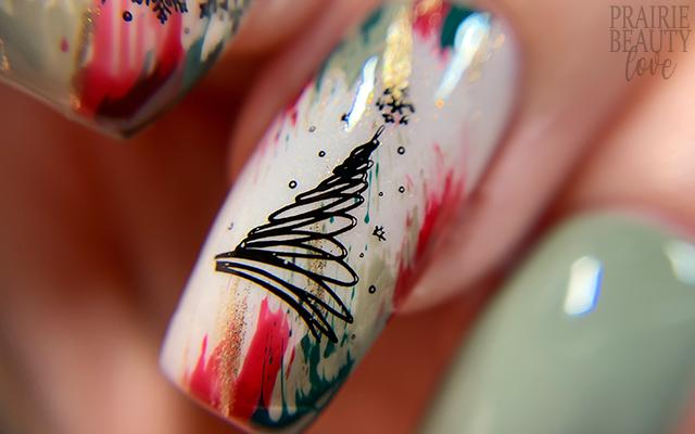 CHRISTMAS NAIL ART: Modern Abstract Christmas Nails - Prairie Beauty
