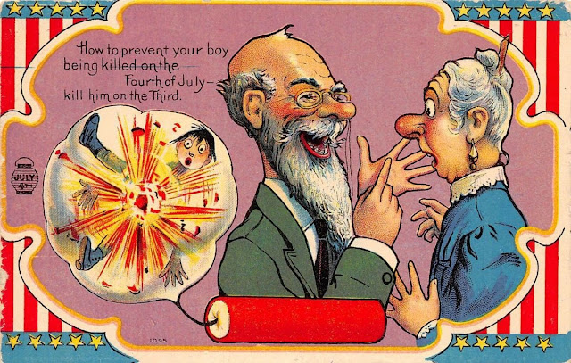 A Series of Weird and Hilarious Vintage July 4th Comic Postcards From ...