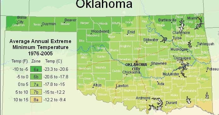Farmers Know Best: Oklahoma USDA Plant Hardiness Zones Map