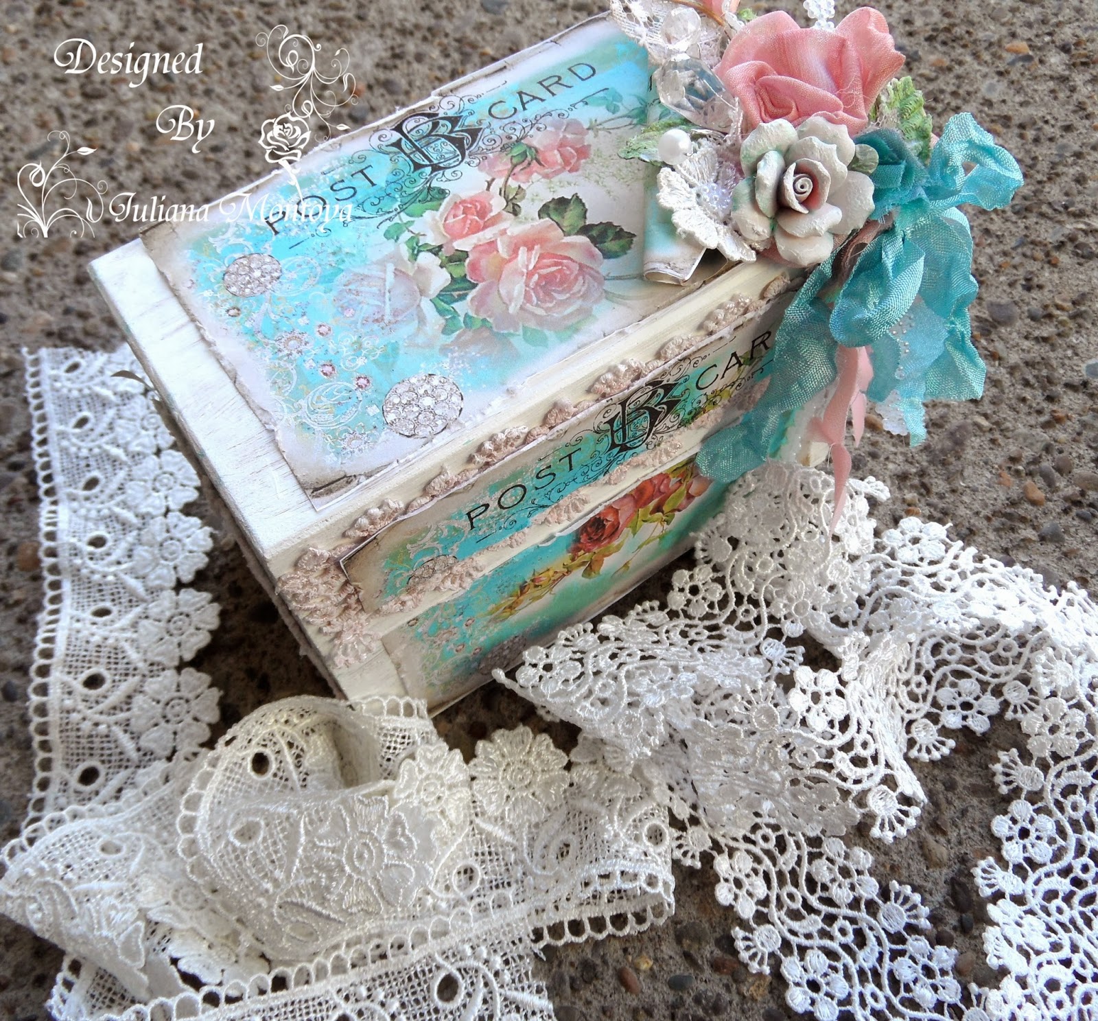 ShabbyChicJCouture : Roses Post Card Box
