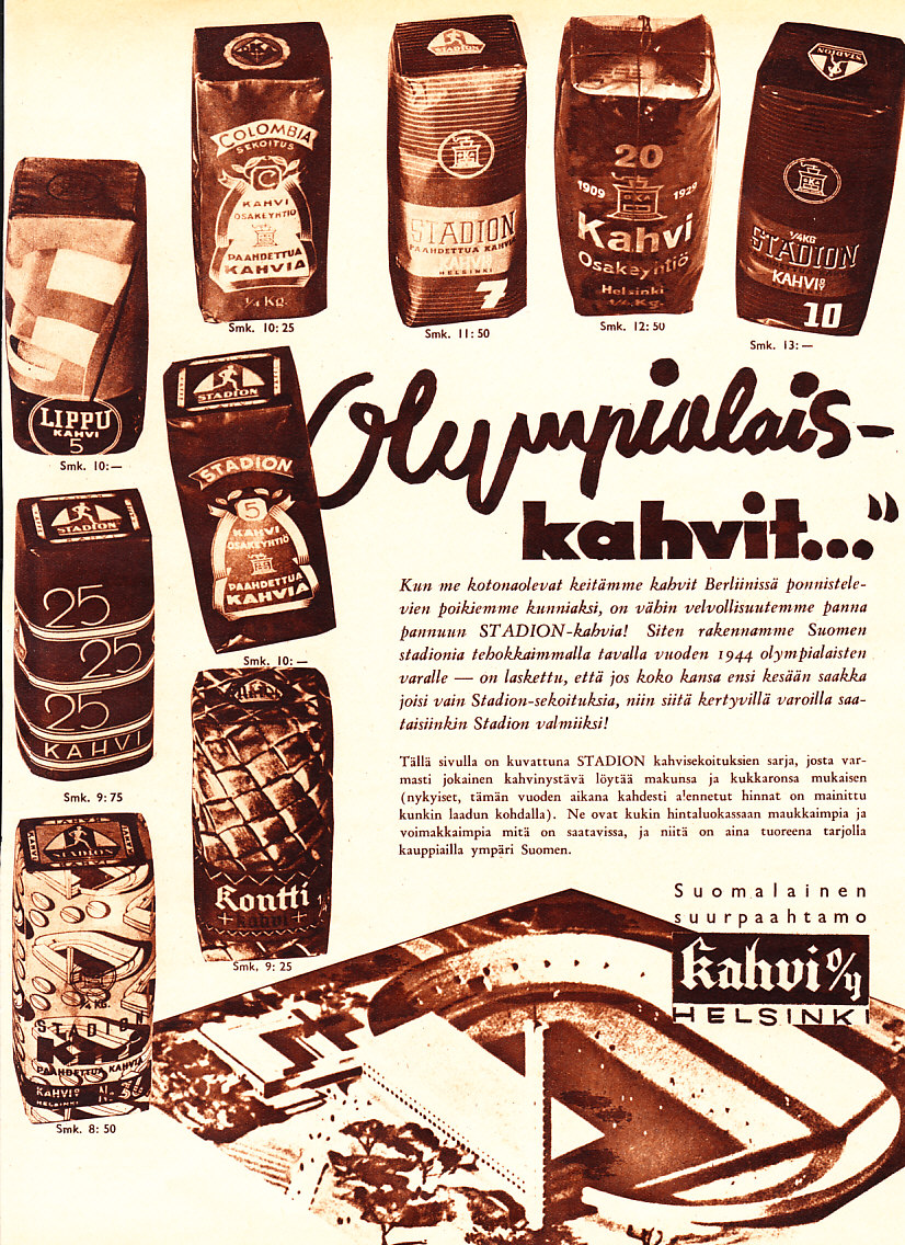 Vanhoja mainoksia: Kahvi Oy - Kaffe Ab